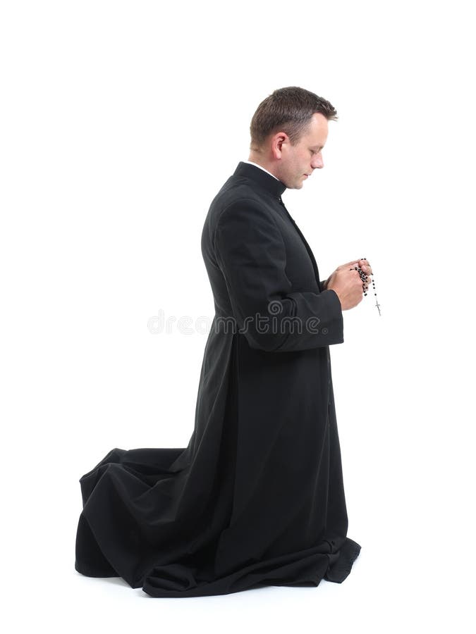 Priest with rosary stock image. Image of spiritual, belief - 39858947