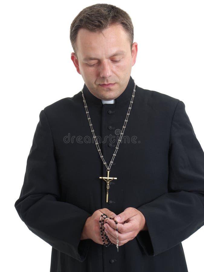 Priest with rosary stock photo. Image of black, praying - 39877058