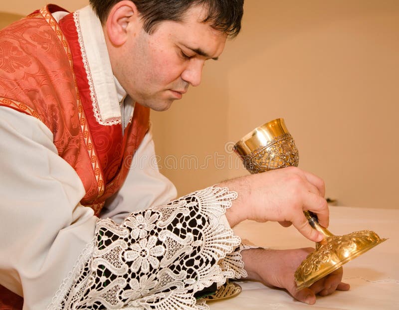 Catholic Priest at Incense of Altar Stock Image - Image of priest ...