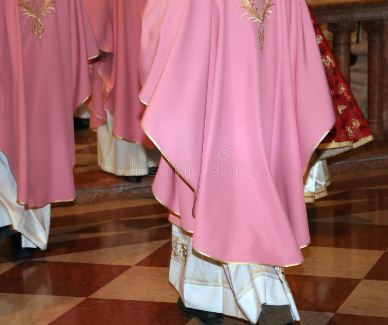 Priests with Cassock in Church during the Holy Mass Stock Image - Image ...