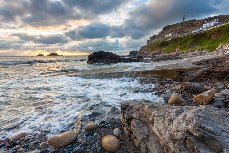 Priests Cove Cape Cornwall stock image. Image of british - 37482169