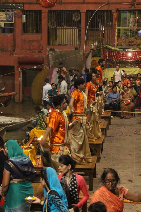 The Priests are Dancing with Fire, Doing the Ritual in Varanasi ...
