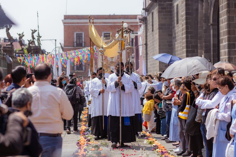 Priests and Members of the Catholic Church Perform a Procession ...