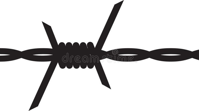 Vector Van Getelegrafeerde Omheining Met Prikkeldraad Vector ...