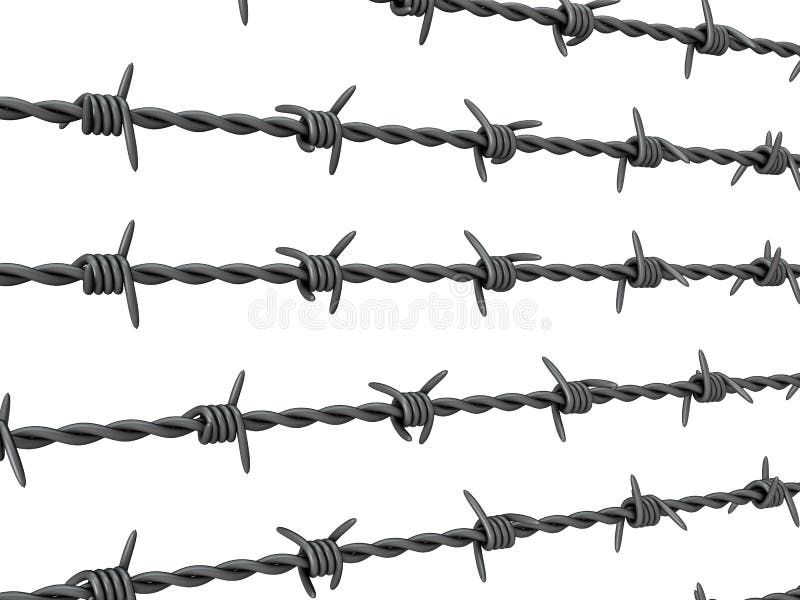 Prikkeldraad op wit stock illustratie. Illustration of prikkeldraad ...