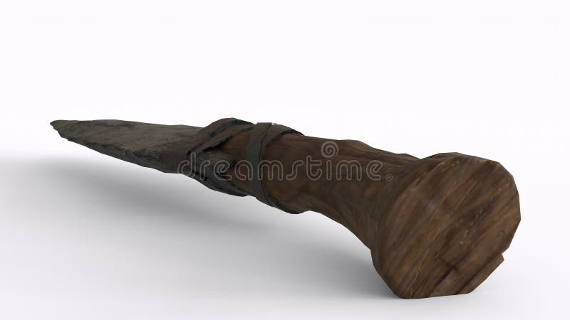 Primal Stone Dagger with White Background Stock Illustration ...