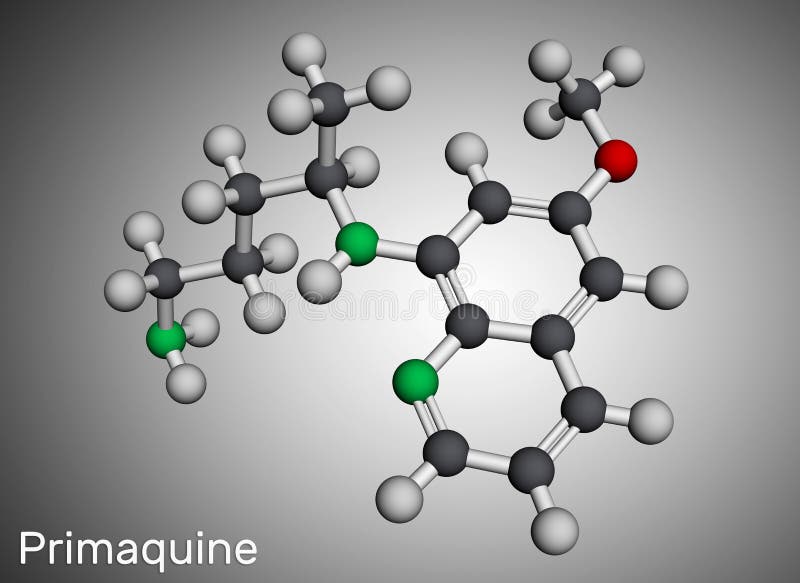 Primaquine Molecule, Molecular Structure, Antimalarials, Ball and Stick ...
