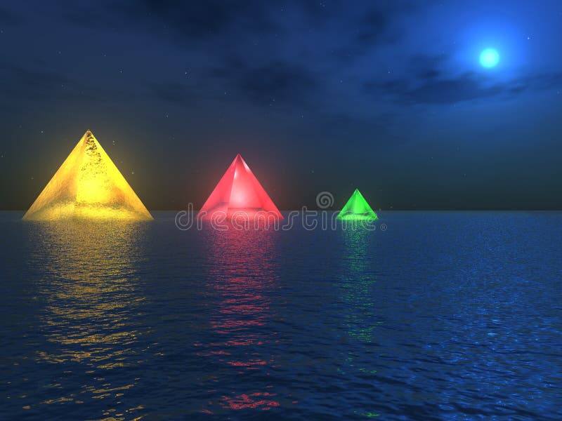 Coloured Pyramid Light Beacons Stock Illustrations – 1 Coloured Pyramid ...