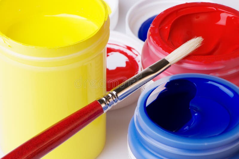 Primary colors oil paint stock photo. Image of draw, acrylic - 9955948