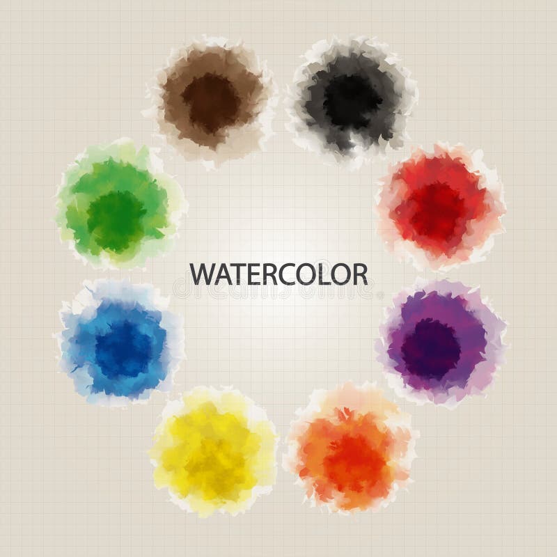 Primary Color Watercolor Vector Stock Vector - Illustration of creative ...