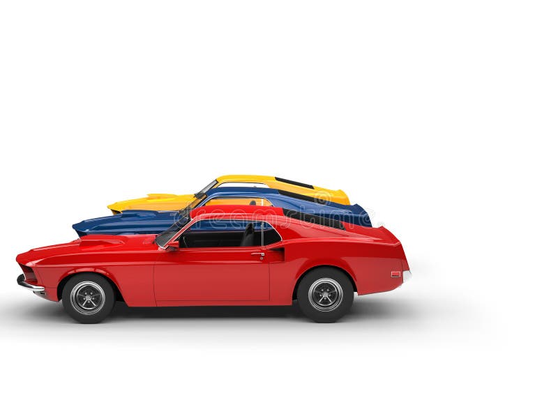 Primary Colored Muscle Cars Stock Illustrations – 1 Primary Colored ...