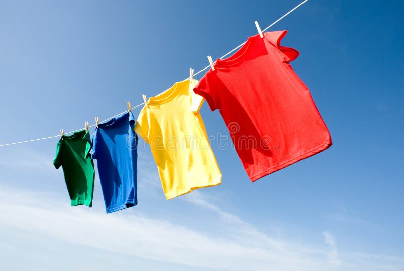 Primary Colored T-Shirts stock photo. Image of clothing - 5271064