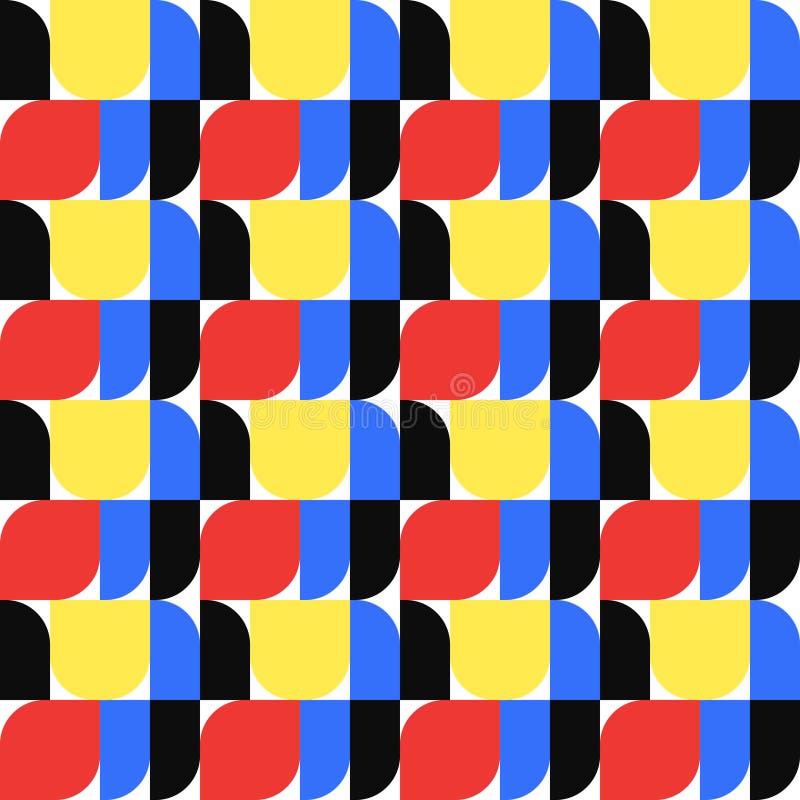 Abstract Art Background Vector Seamless Pattern. Primary Colors ...