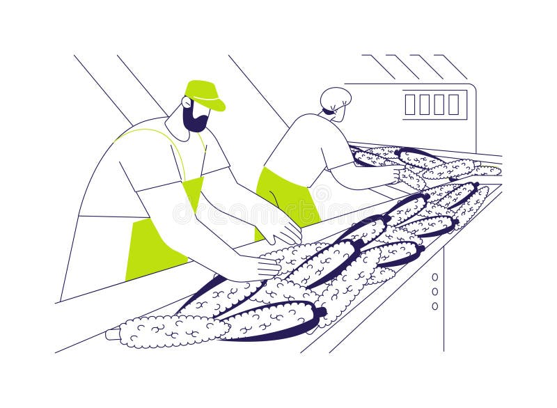 Primary Food Processing Abstract Concept Vector Illustration. Stock ...