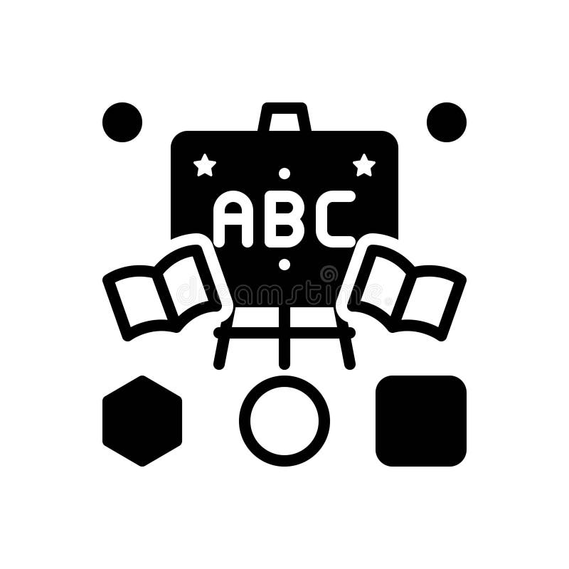 Black Solid Icon for Primary, Elementary and Classroom Stock Vector ...