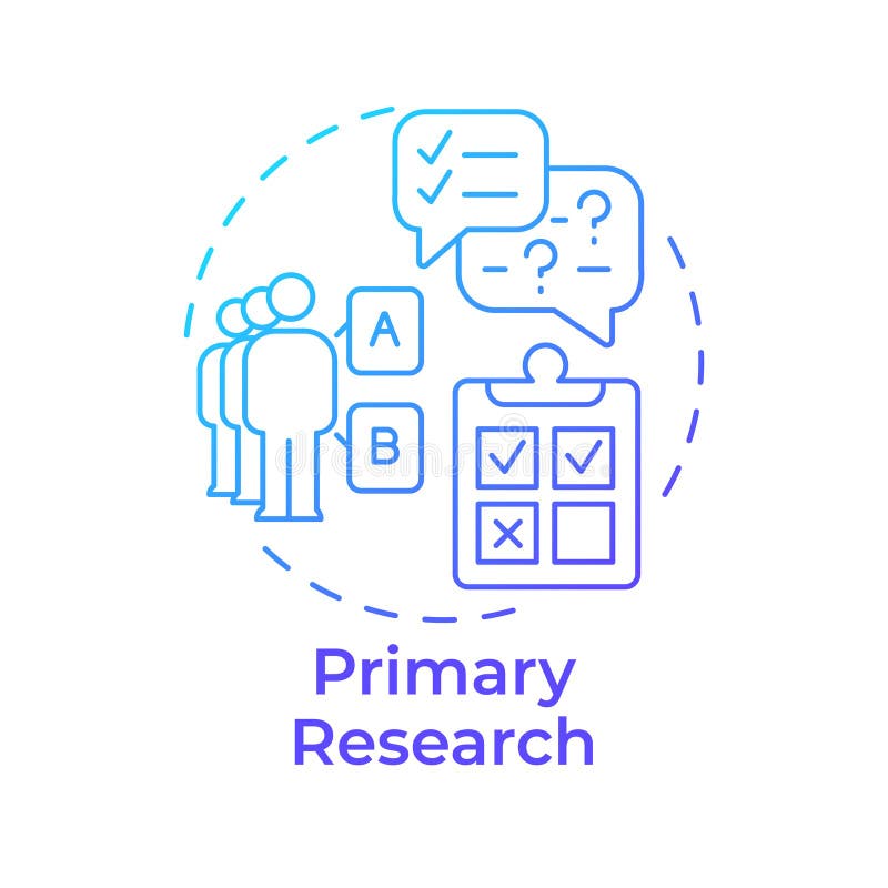 Primary Research Blue Gradient Concept Icon Stock Illustration ...
