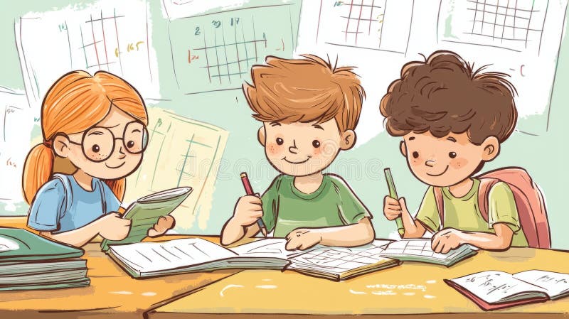 Primary School Children Working on a Test Assignment in Class: Smart ...