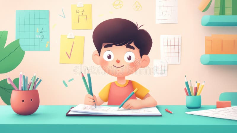 Primary School Children Working on a Test Assignment in Class: Smart ...