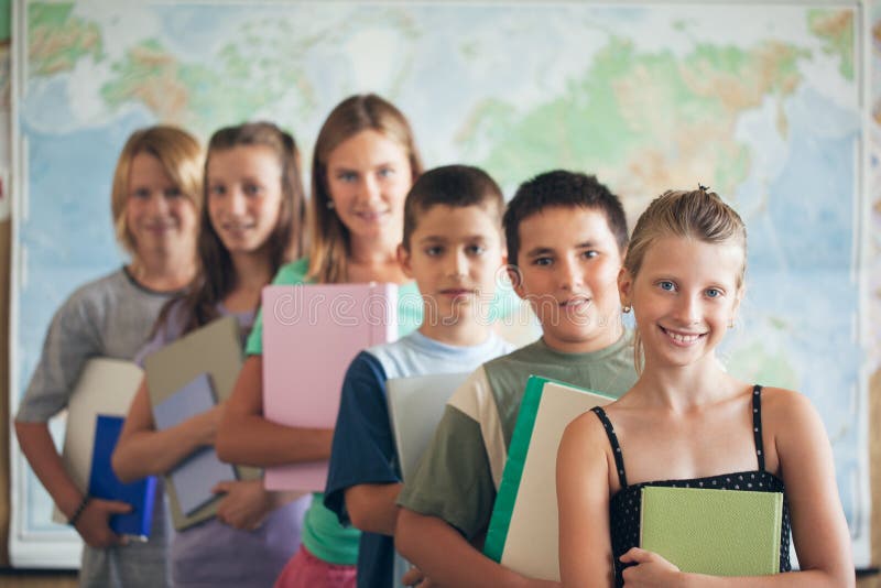 Primary School Students in the Classroom Stock Image - Image of ...