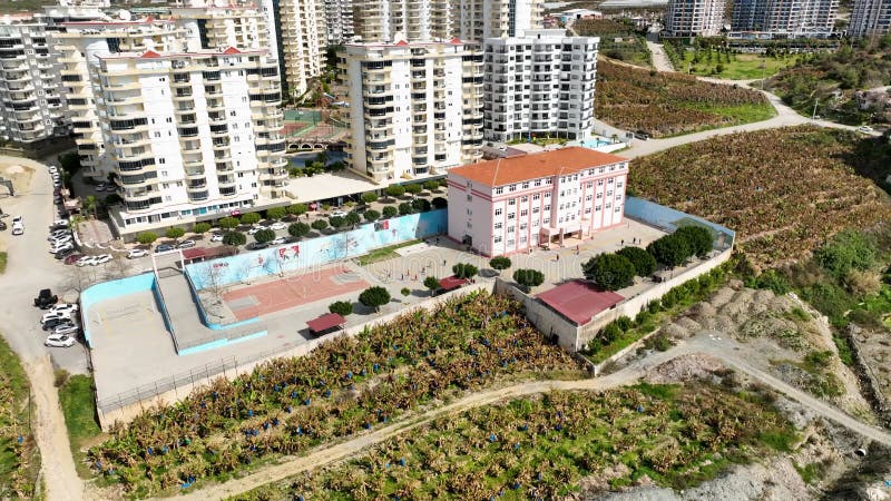 Primary School Students Playing during Break Time in the Yard. Recess ...