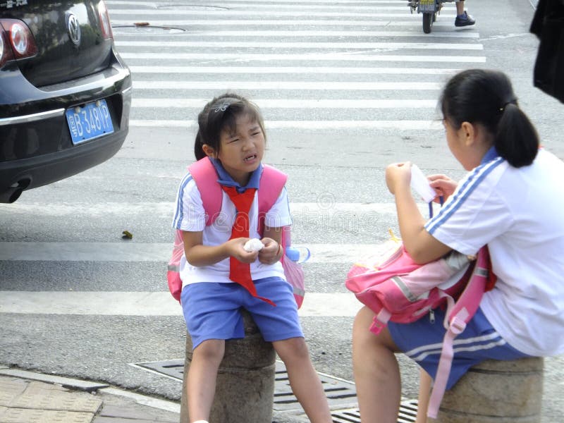 Primary School Students Waiting for the School Bus Editorial Photo ... Primary School Students Waiting for the School Bus Editorial Photo ...