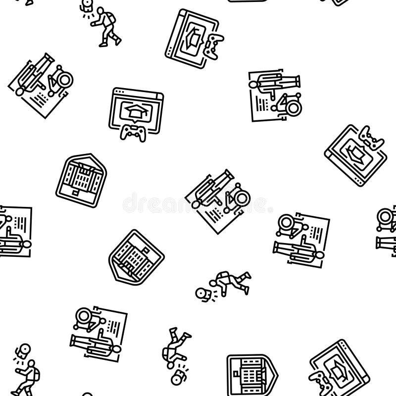 Primary School Teacher Education Seamless Pattern Vector Stock Vector ...