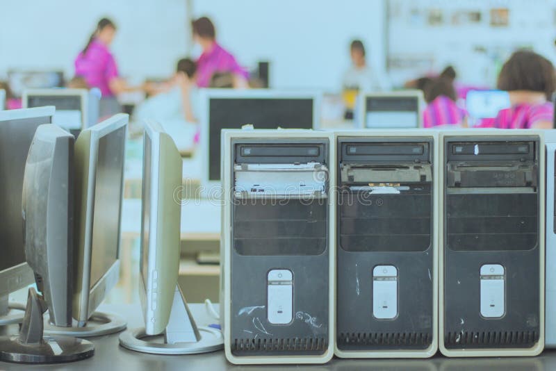 Primary Students are Learning by Computer. Stock Photo - Image of ...