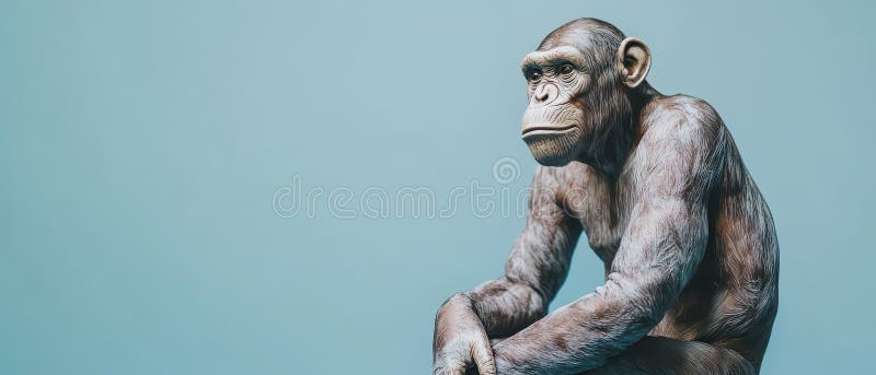 Primate Sculpture in Thoughtful Pose Stock Photo - Image of artistry ...