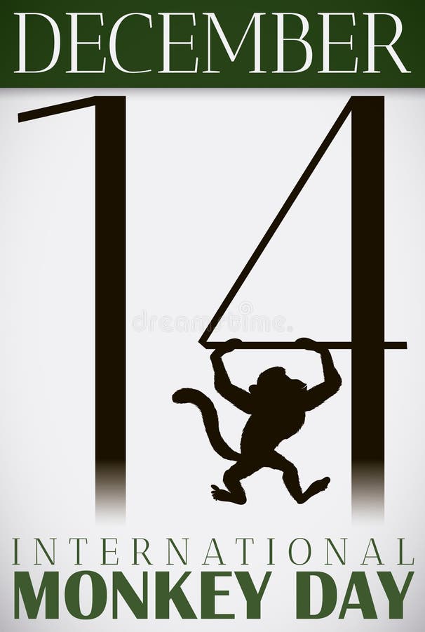 Primate Holding the Greeting and Celebrating Monkey Day, Vector ...