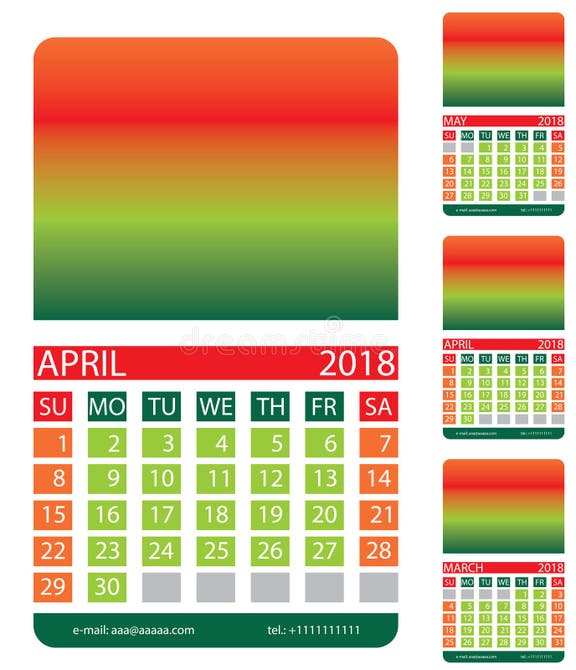 Primavera del calendario ilustración del vector. Ilustración de modelo ...