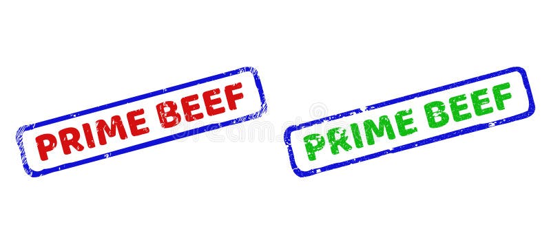 PRIME BEEF Bicolor Rough Rectangle Seals with Distress Textures Stock ...