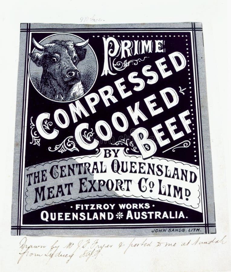 Prime Compressed Cooked Beef Label Picture. Image: 222459066
