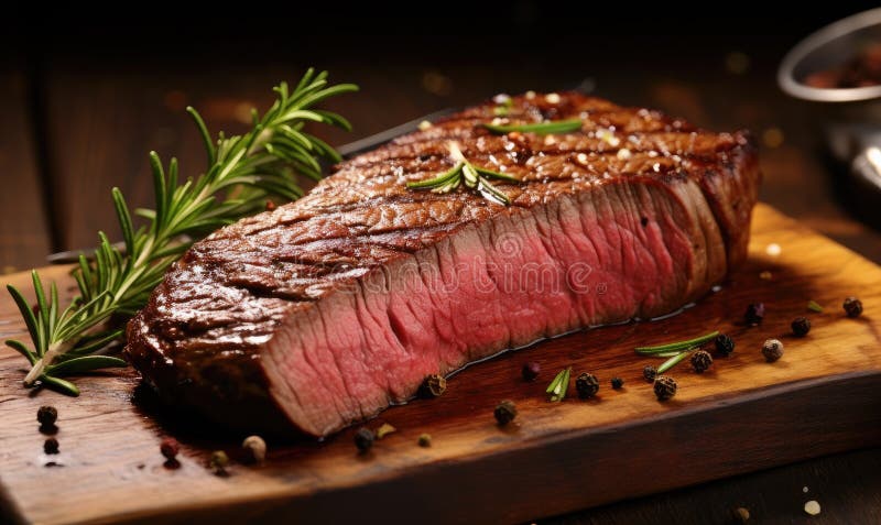 Prime Cut Steak on Wooden Cutting Board Stock Illustration ...