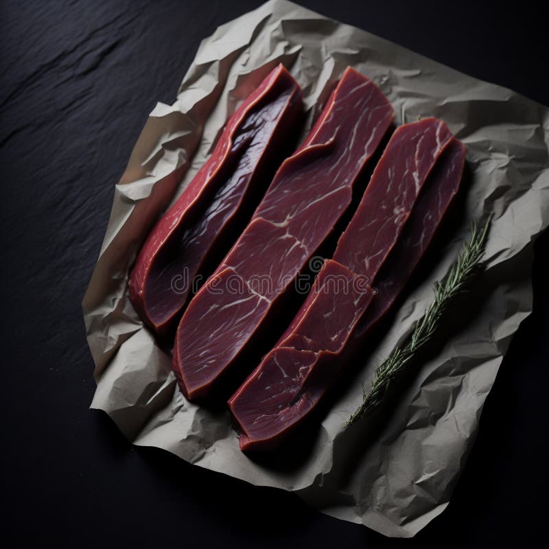 Prime Cuts: Raw Beef on Parchment Paper Stock Illustration ...