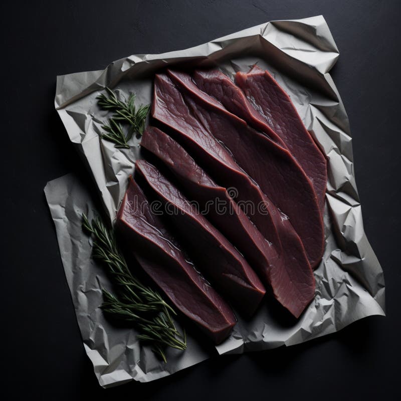 Prime Cuts: Raw Beef on Parchment Paper Stock Illustration ...