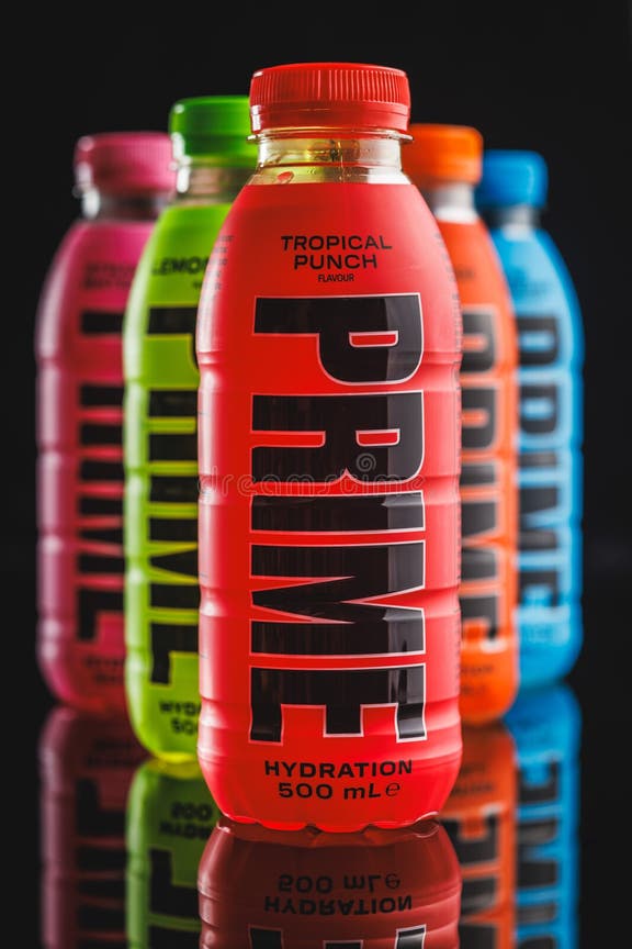 Prime Energy Drink . Bottle Drink on Black Table Editorial Photo ...