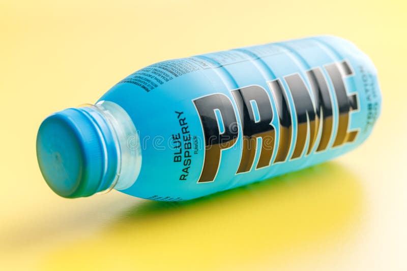 Prime Hydration Drink. Bottle Drink on Yellow Backgound Editorial ...