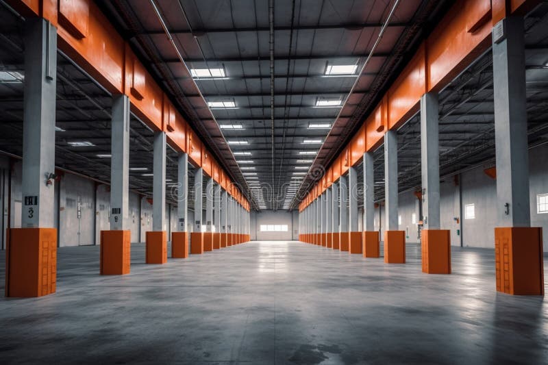 Prime Logistics Real Estate, Empty Warehouse in the Center Stock ...