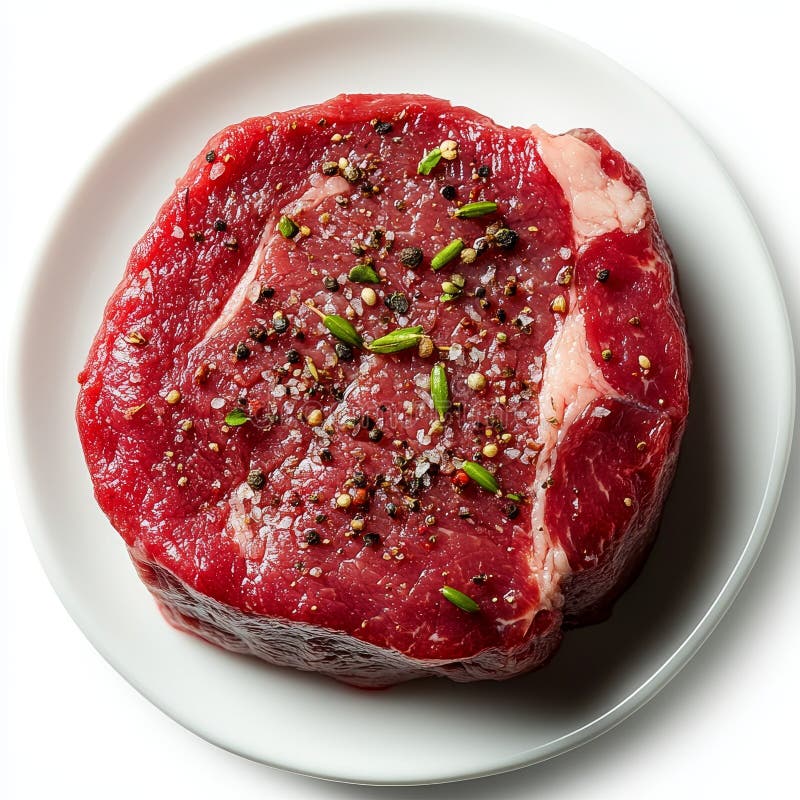 Prime Marbling is Visible on this Uncooked Ribeye Steak, Set To Be ...