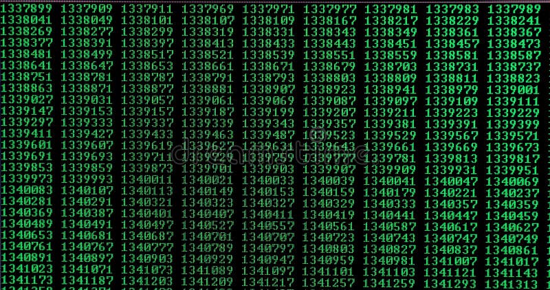 Prime Numbers Scrolling on Computer Screen Stock Video - Video of ...
