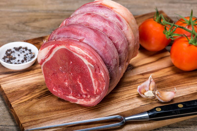 Fresh Rolled Beef Roast Ready for the Pot Stock Image - Image of rack ...