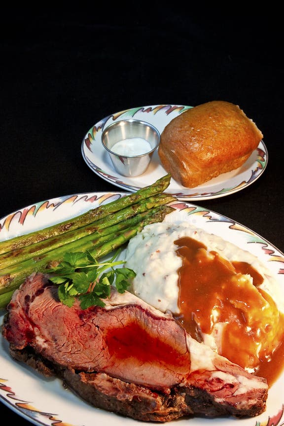 Prime Rib Dinner stock photo. Image of loaf, bread, potatoes - 8729556