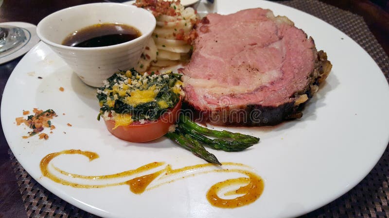Prime rib dinner stock image. Image of potato, food, vegetable - 87290807