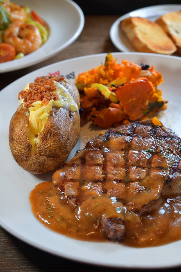 Prime Rib Eye beef steak stock photo. Image of mushroom - 240293612