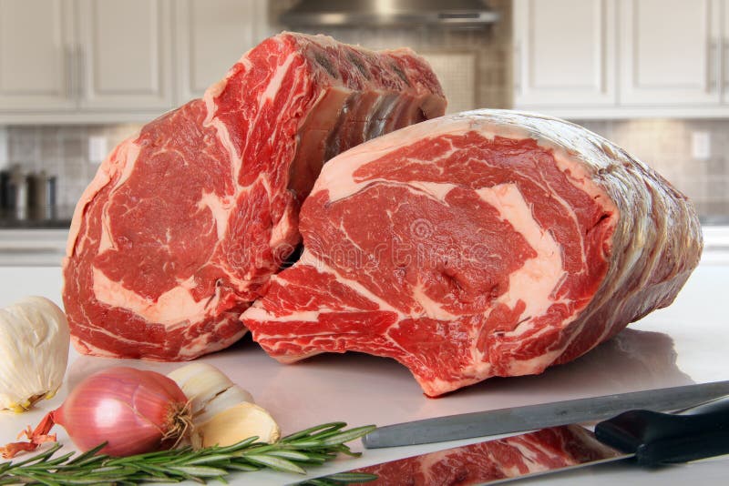 Prime rib stock photo. Image of rare, blood, steak, angus - 3148376