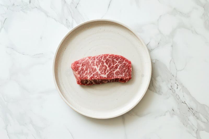 Prime Wagyu Beef Cut on a Rustic Stone Surface, Highlighting the Meat S ...