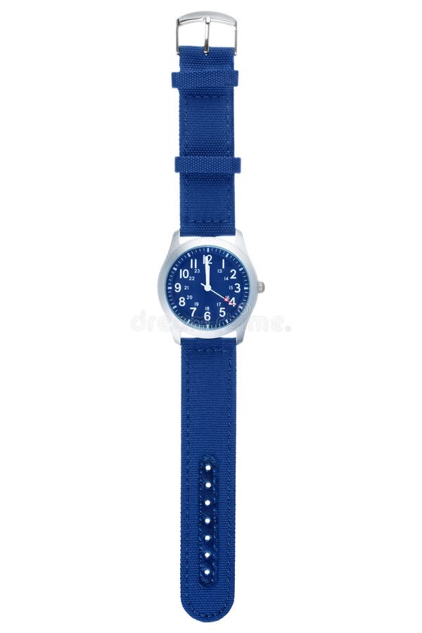 Un Reloj De Pulsera Azul, Aislado De Fondo Blanco Imagen de archivo ...
