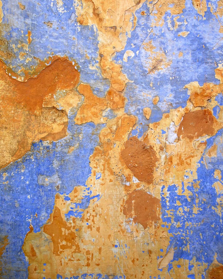 Primer Azul Y Ocre De La Pared Del Grunge Foto de archivo - Imagen de ...