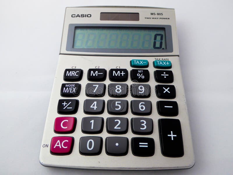 Primer de la calculadora imagen editorial. Imagen de financiero - 99069030