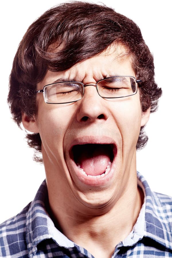 Primer De La Cara Del Bostezo Imagen de archivo - Imagen de universidad ...